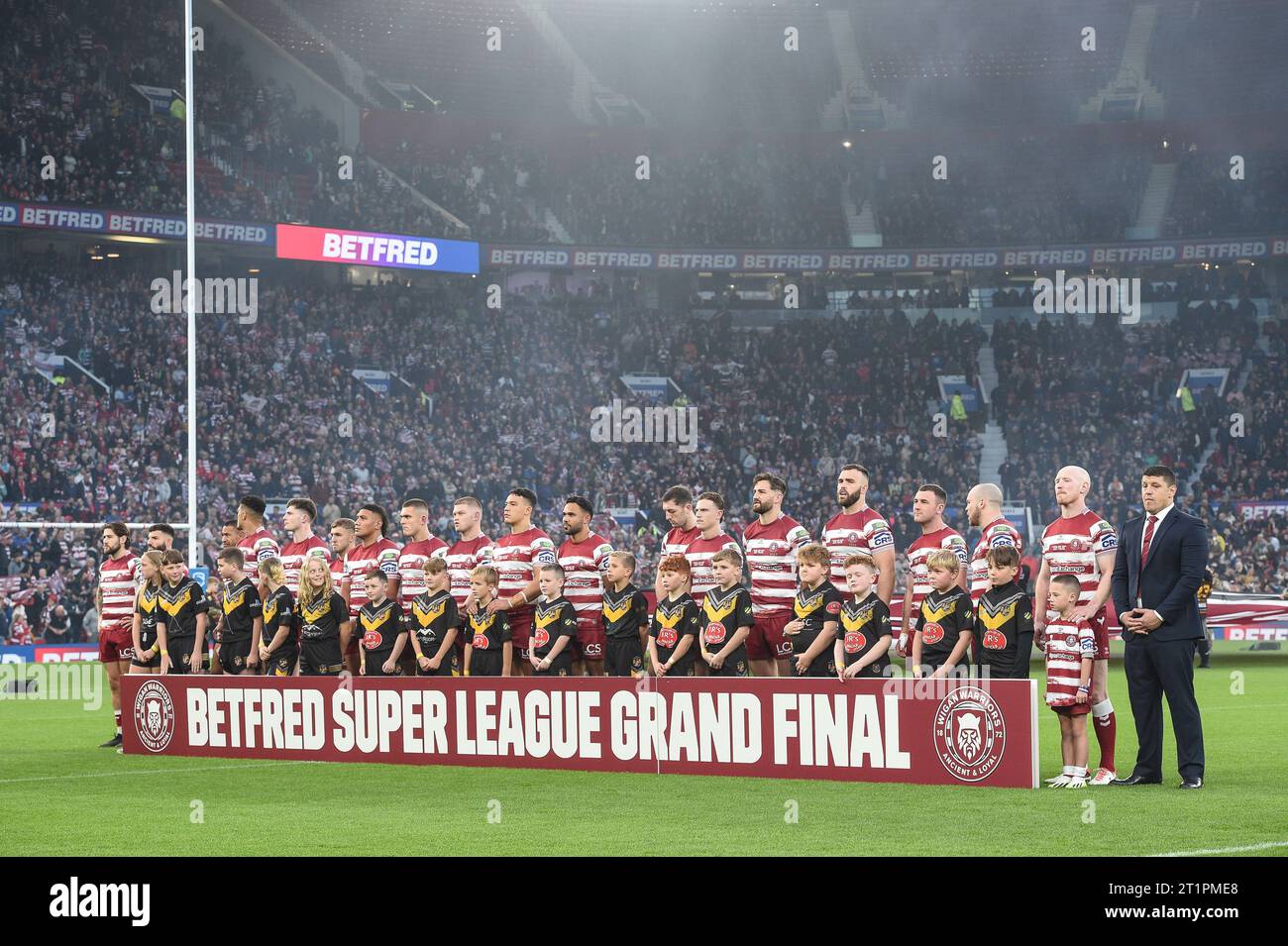 Manchester, England - 14th October 2023 Wigan Warriors pre match ...