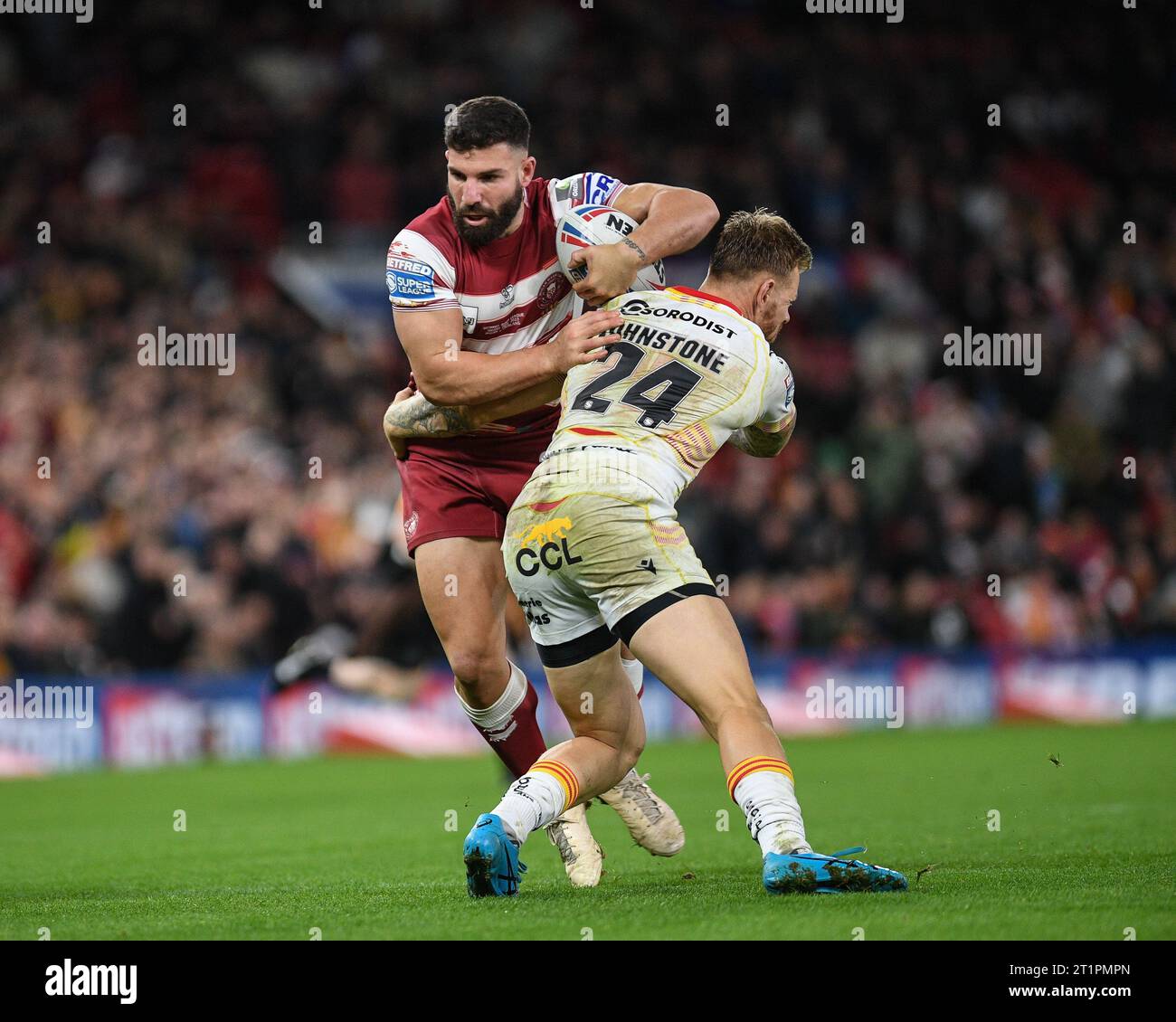 Manchester, England - 14th October 2023 Abbas Miski of Wigan Warriors ...
