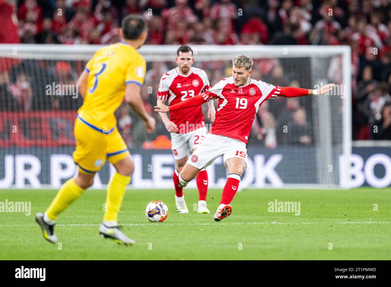 Copenhagen, Denmark. 14th Oct, 2023. Jonas Wind (19) of Denmark seen ...