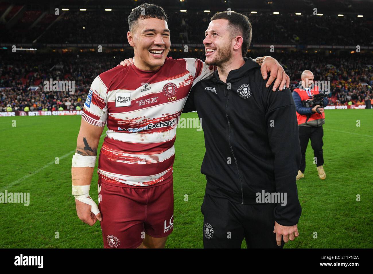 Manchester, England - 14th October 2023 Tyler Dupree of Wigan Warriors ...