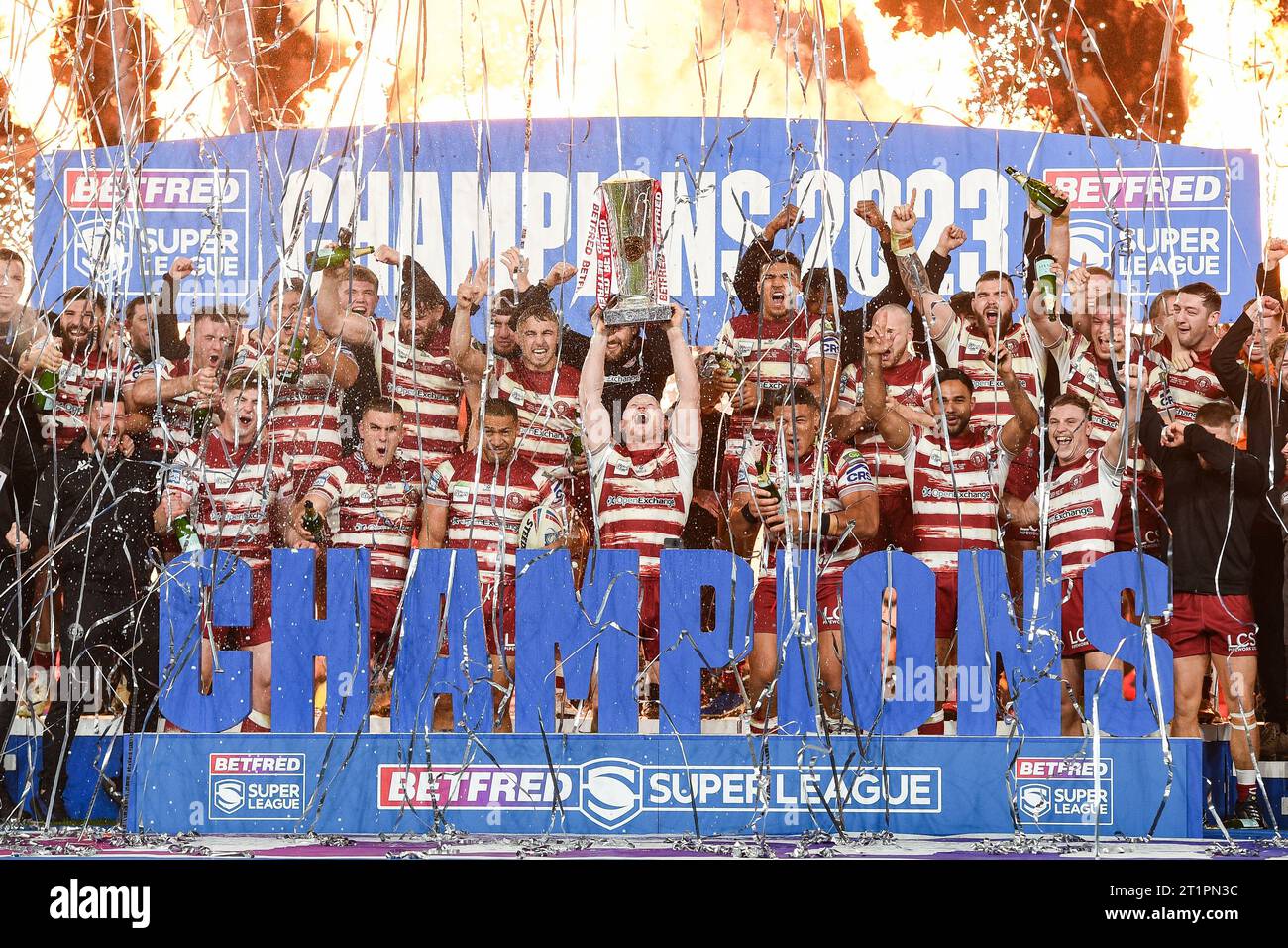 Manchester, England - 14th October 2023 Wigan Warriors champions trophy ...