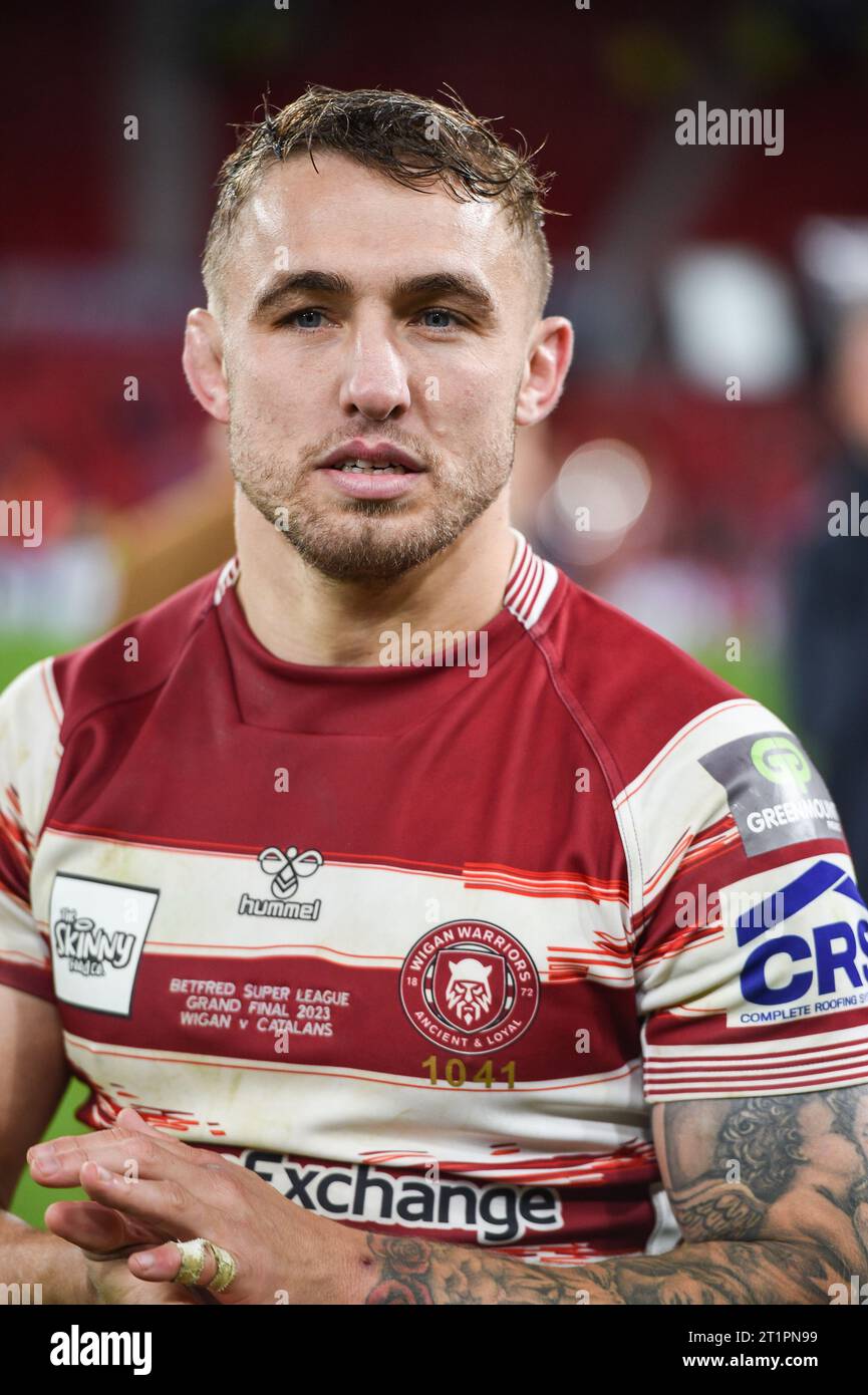 Manchester, England - 14th October 2023 Sam Powell of Wigan Warriors ...