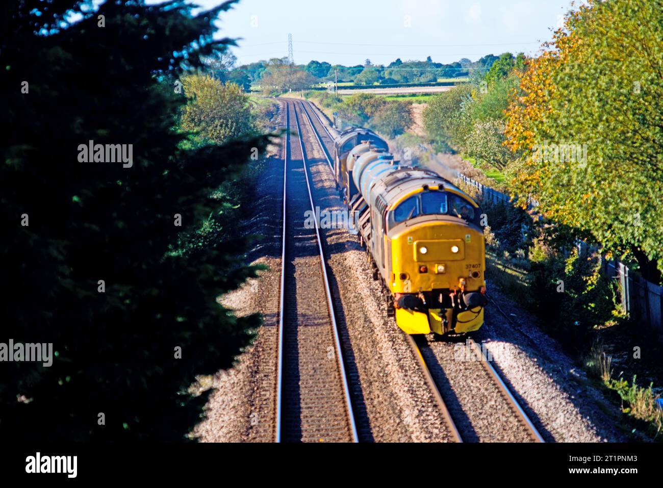 Class 37407 on Rail Head Treatment Train at Strensall, North Yorkshire ...