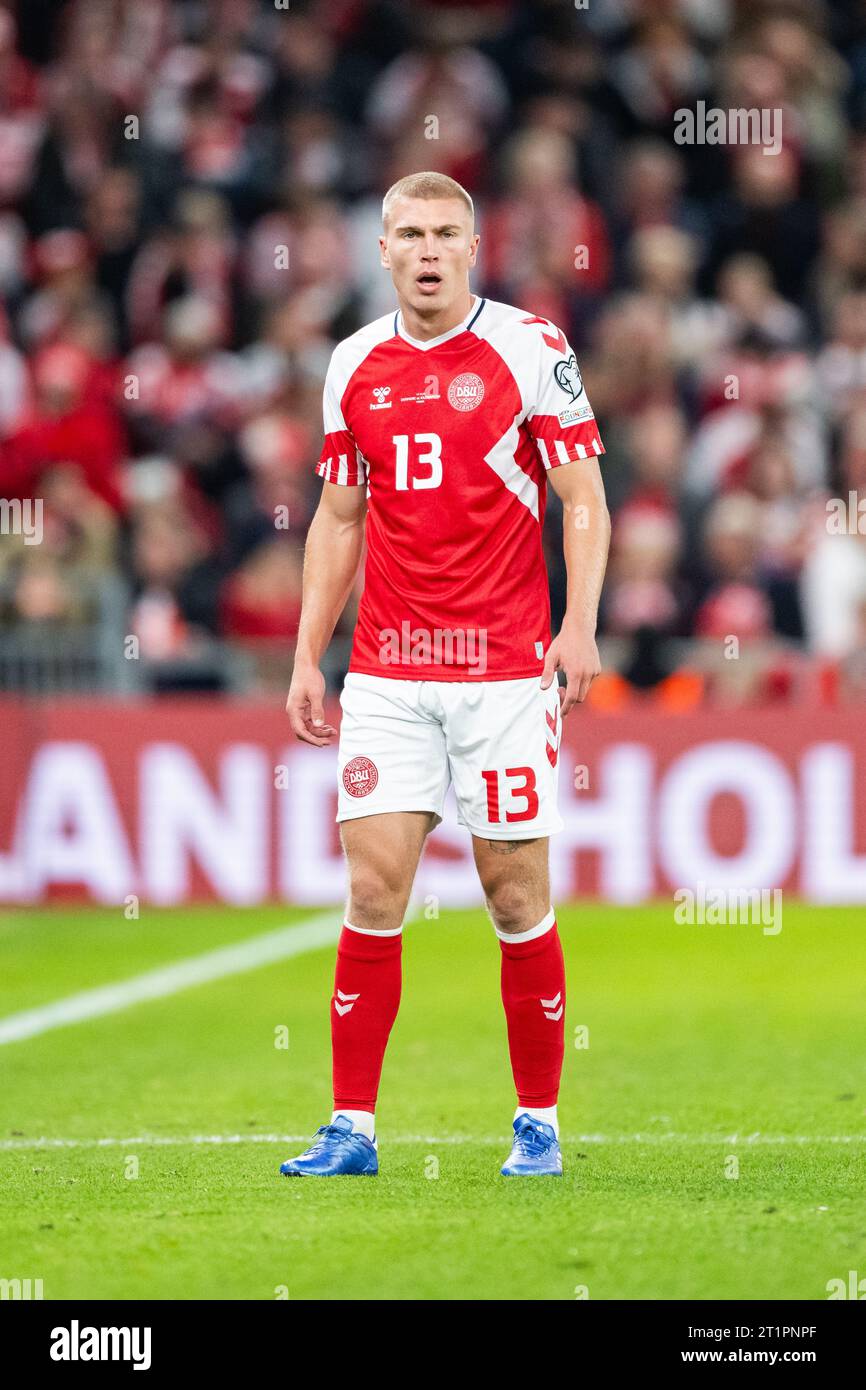 Copenhagen, Denmark. 14th Oct, 2023. Rasmus Kristensen (13) of Denmark ...