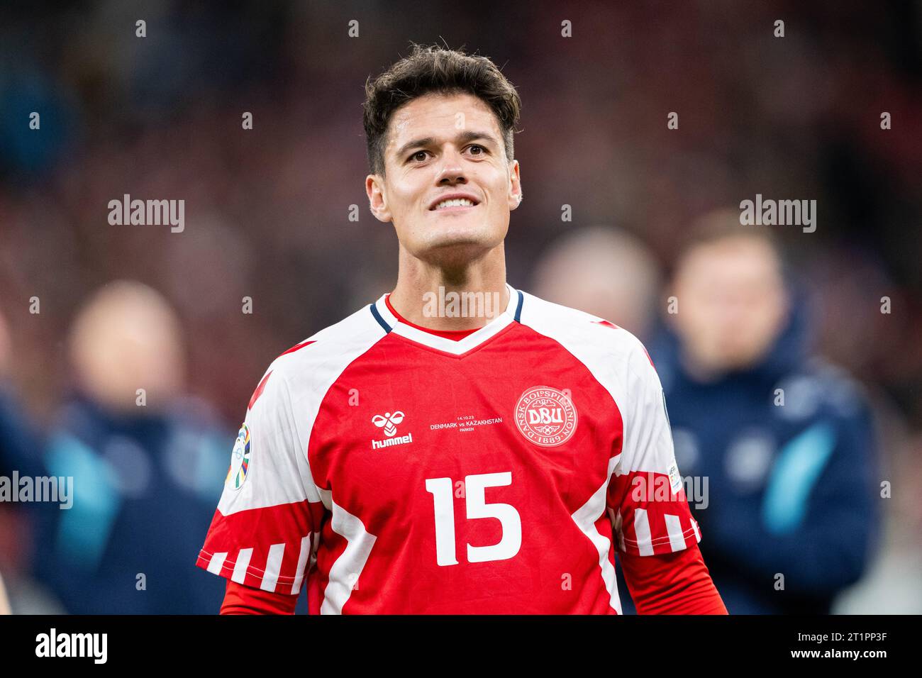 Copenhagen, Denmark. 14th Oct, 2023. Christian Norgaard (15) of Denmark ...