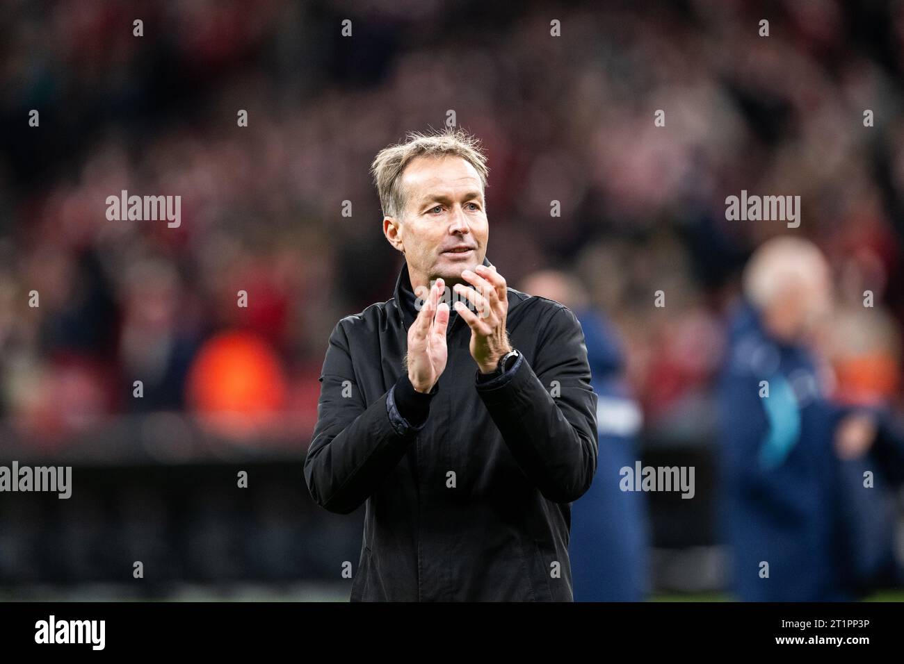 Copenhagen, Denmark. 14th Oct, 2023. Head coach Kasper Hjulmand of ...