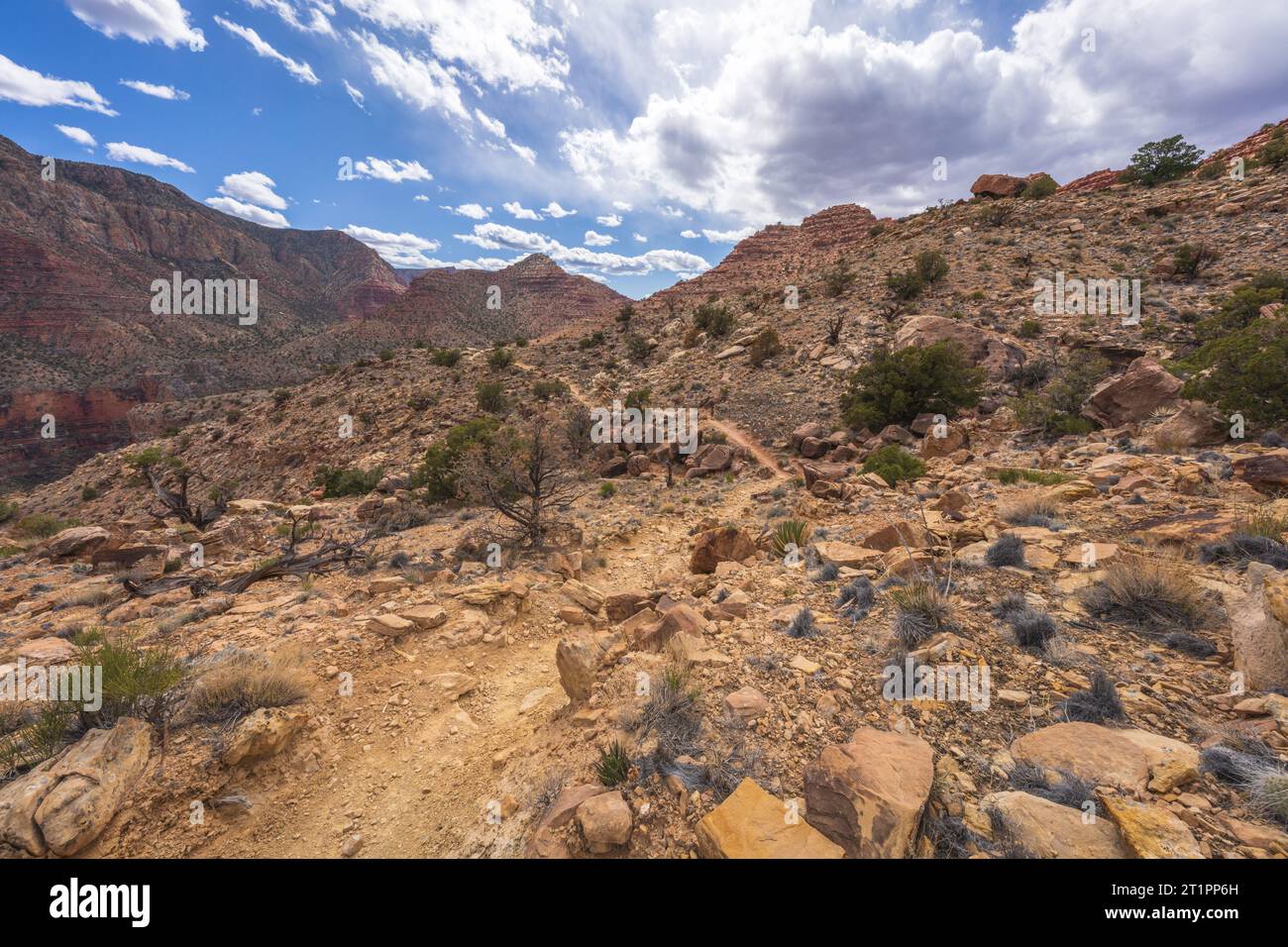 hiking the tanner trail in grand canyon national park in arizona, usa ...