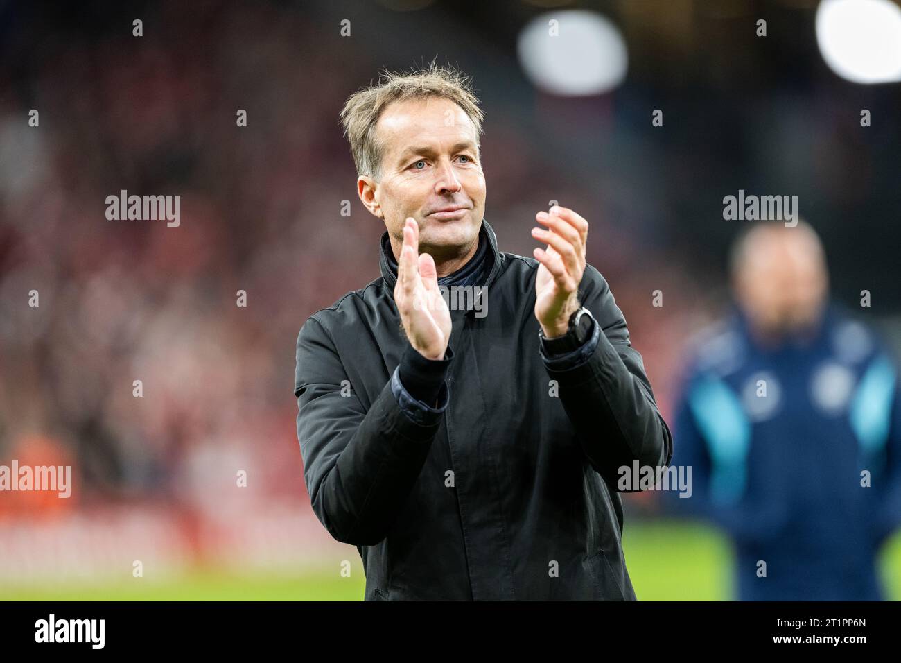 Copenhagen, Denmark. 14th Oct, 2023. Head coach Kasper Hjulmand of ...