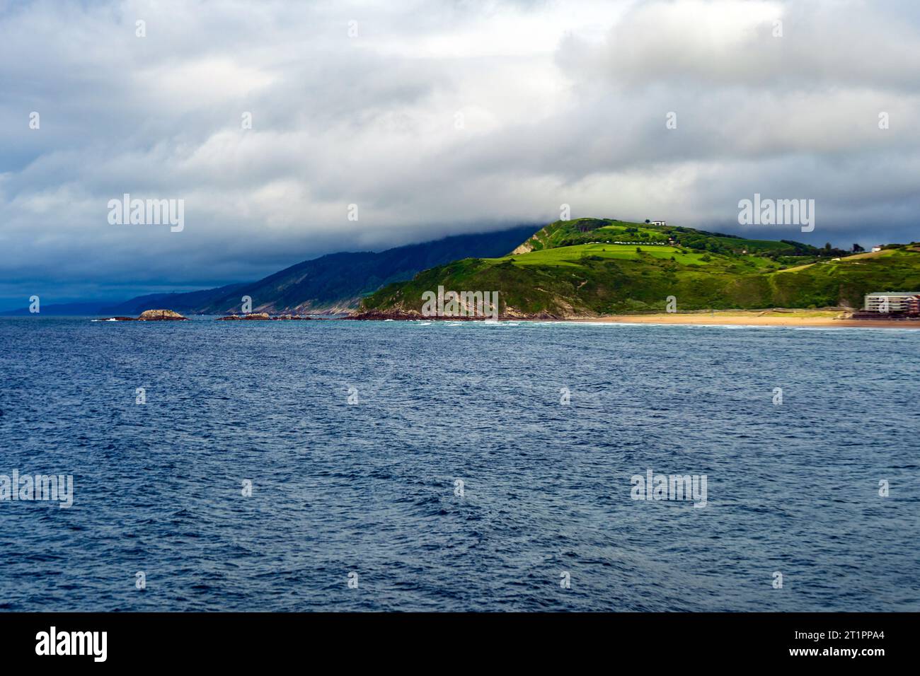 View of the resort village in Spain from the Atlantic Ocean Stock Photo ...