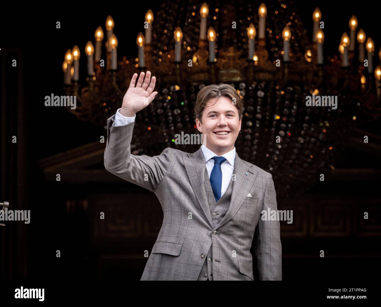 Prince Christian waves from the balcony in connection with his 18th ...