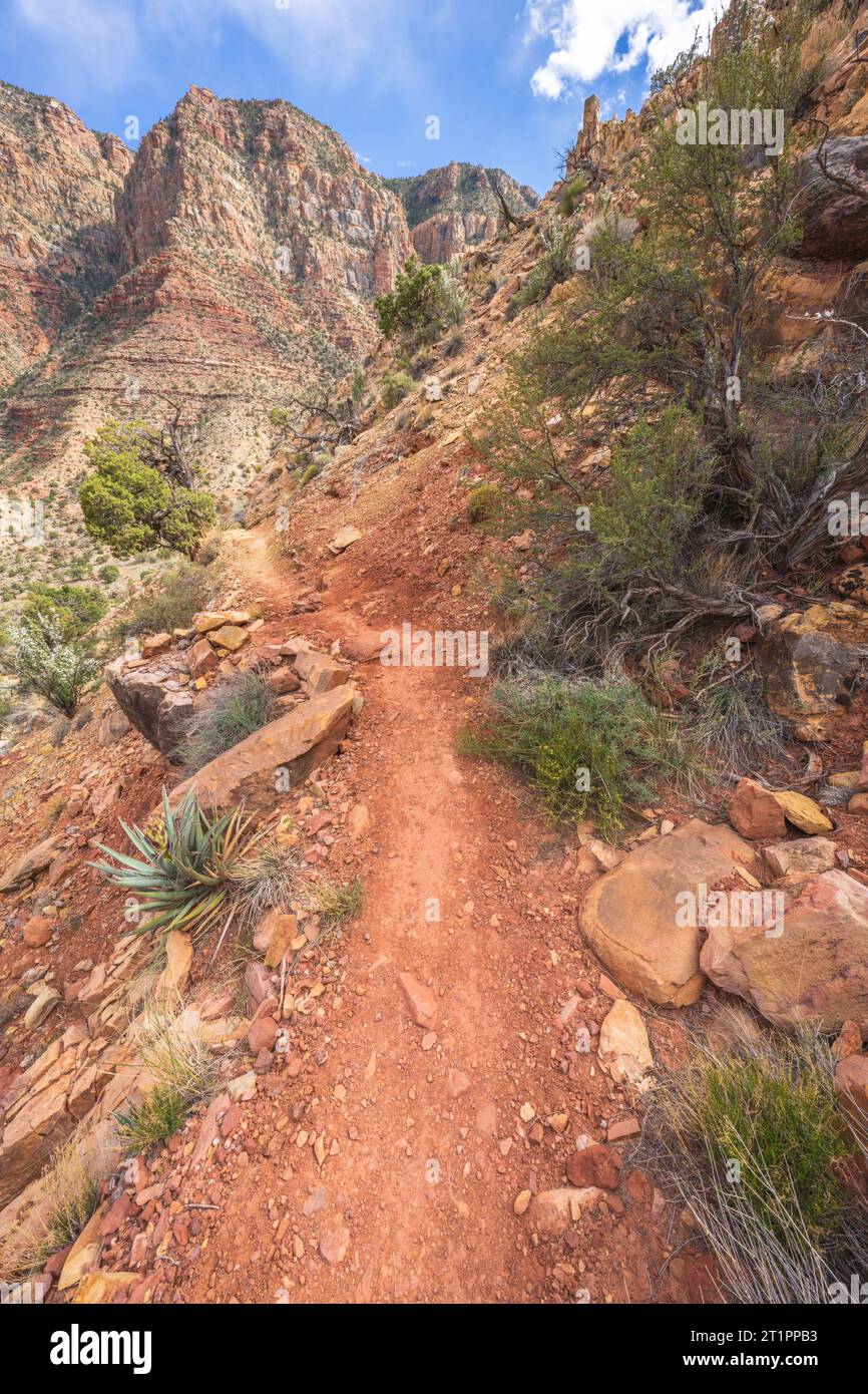 hiking the tanner trail in grand canyon national park in arizona, usa ...