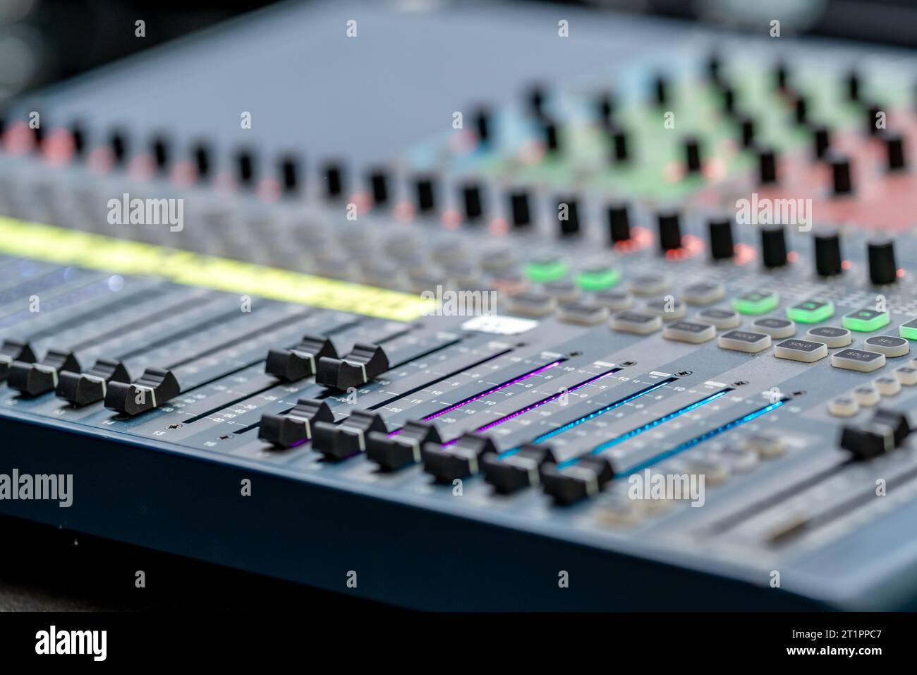 detail of sound control panel for sound mixing Stock Photo - Alamy