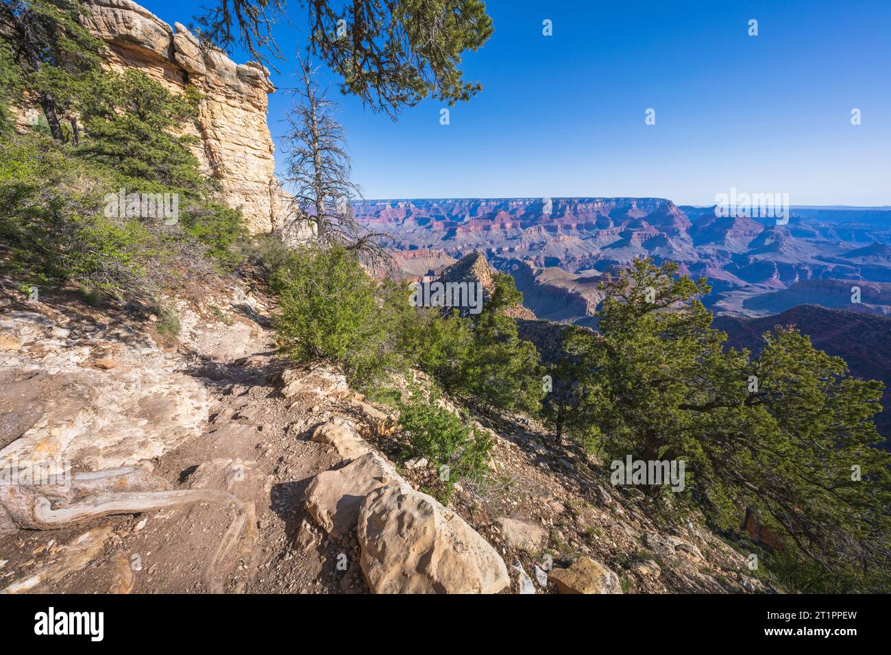 hiking the grandview trail in the grand canyon national park in arizona ...