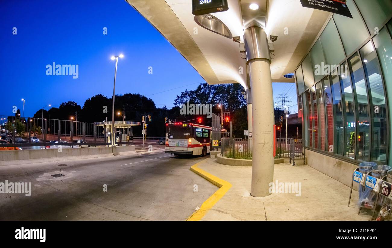 A passenger bus leaves the newly renovated Victoria Park Station. The ...