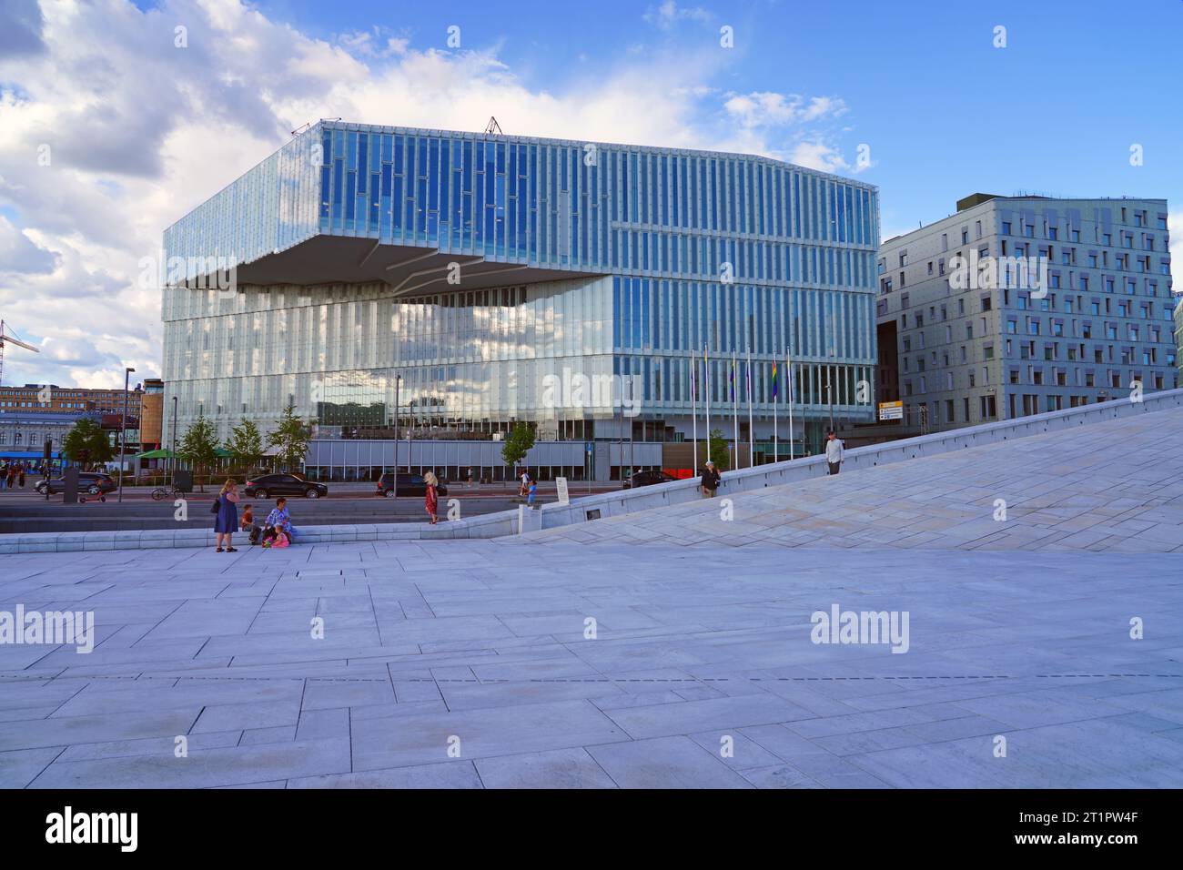 OSLO, NORWAY -30 JUNE 2023- Daytime view of the iconic Deichman ...