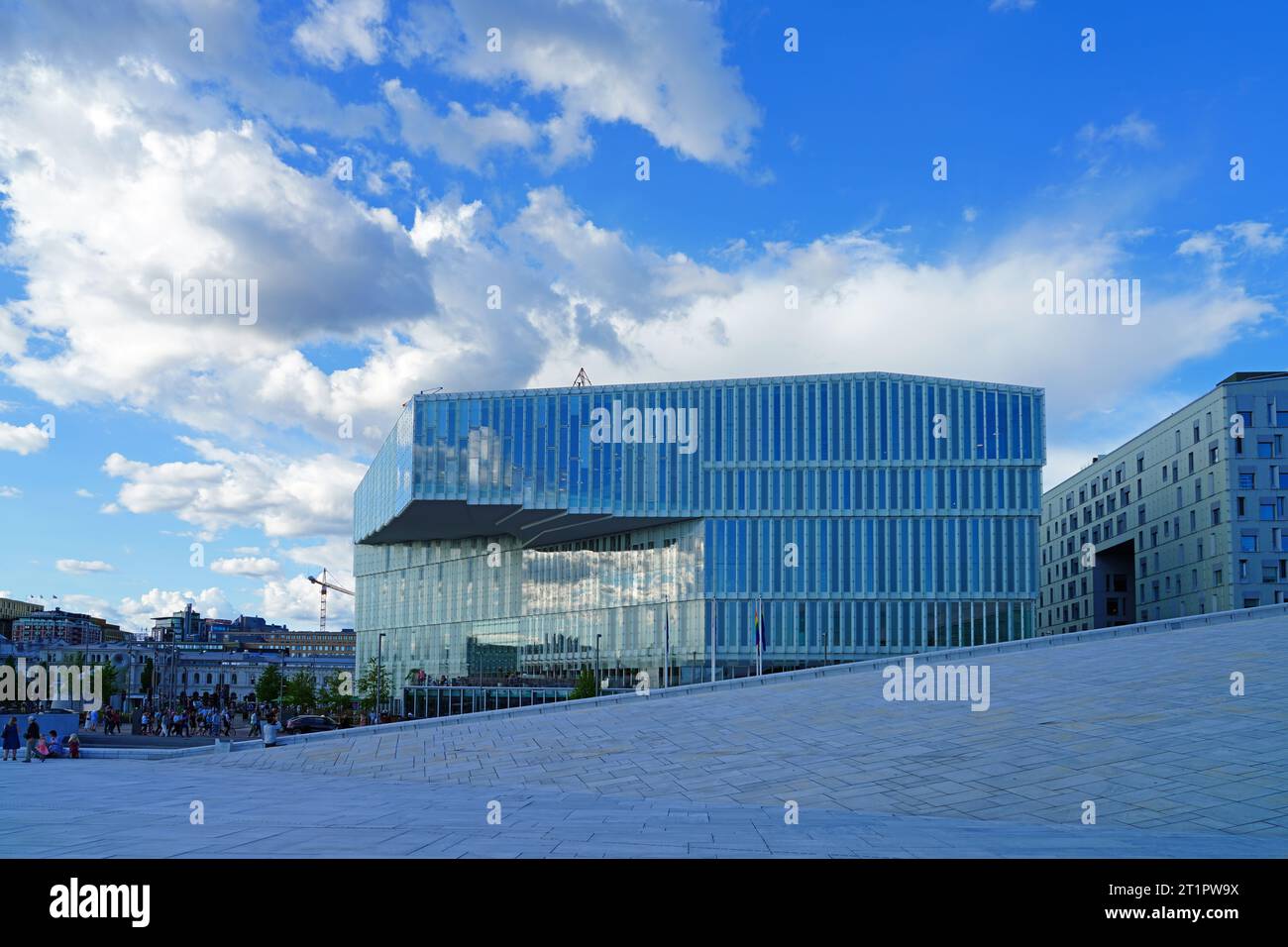 OSLO, NORWAY -30 JUNE 2023- Daytime view of the iconic Deichman ...