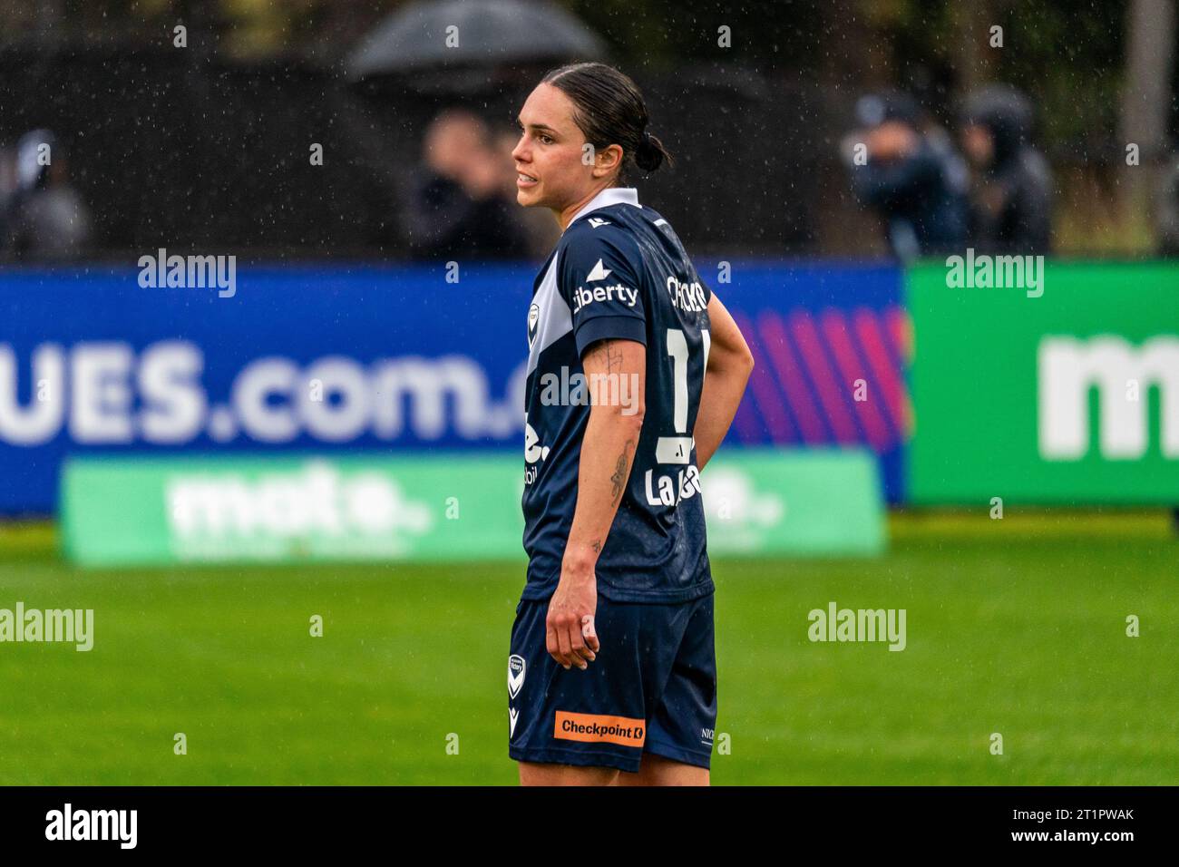 Bundoora, Australia. 15 October, 2023. Melbourne Victory Defender Emma ...