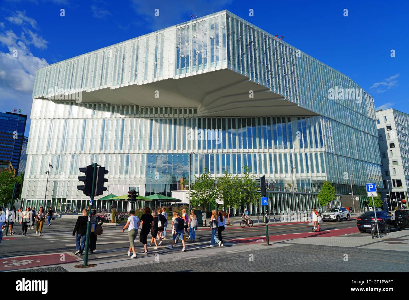 OSLO, NORWAY -30 JUNE 2023- Daytime view of the iconic Deichman ...
