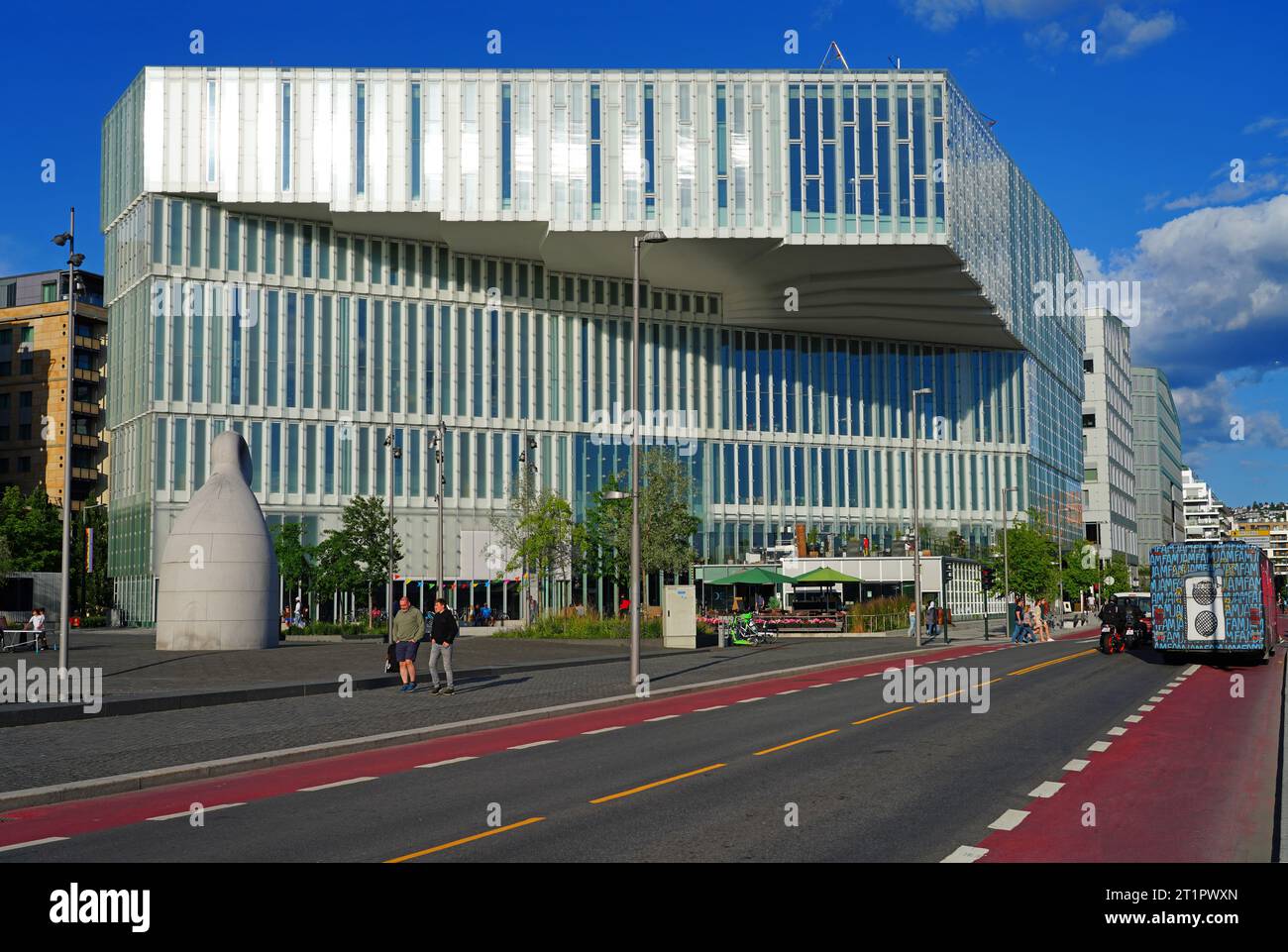OSLO, NORWAY -30 JUNE 2023- Daytime view of the iconic Deichman ...