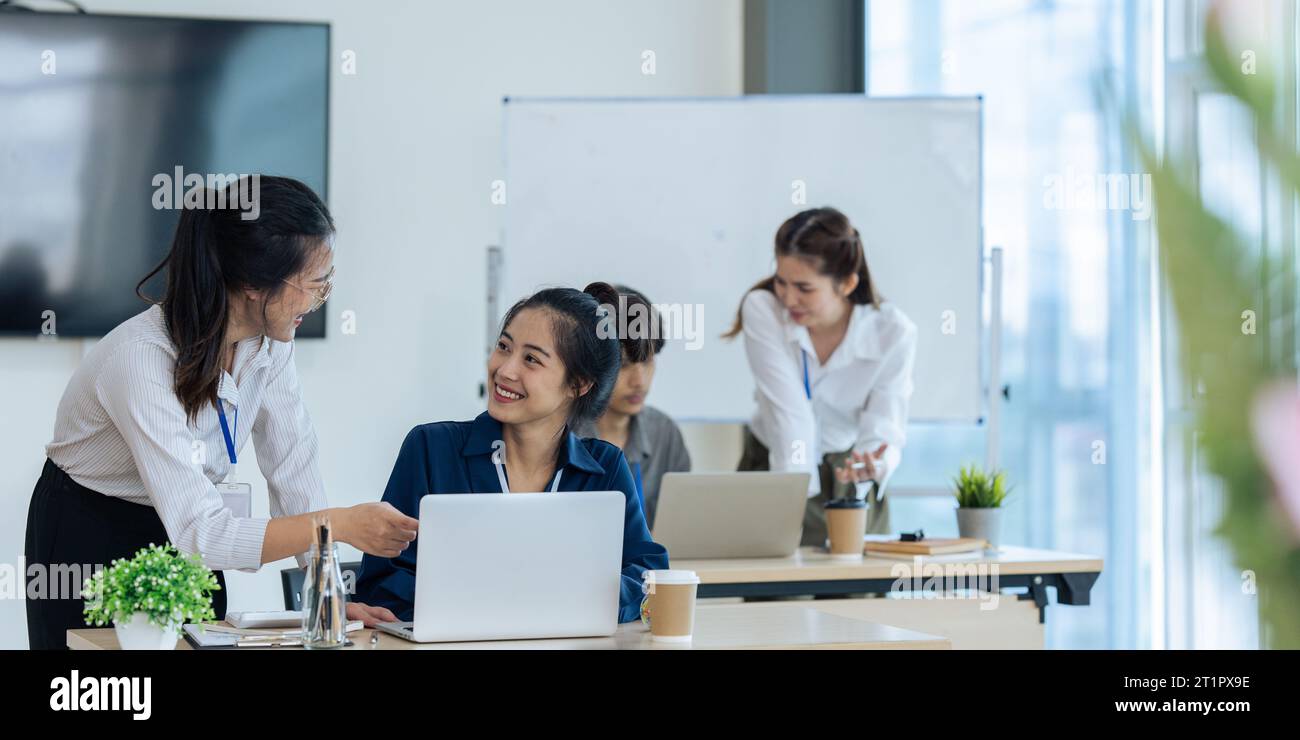 Diverse startup young people and partnership celebrate while successful ...