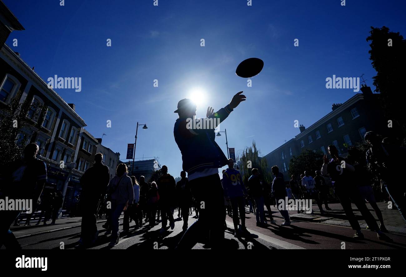 NFL Fans enjoy the atmosphere prior to the NFL international match at ...
