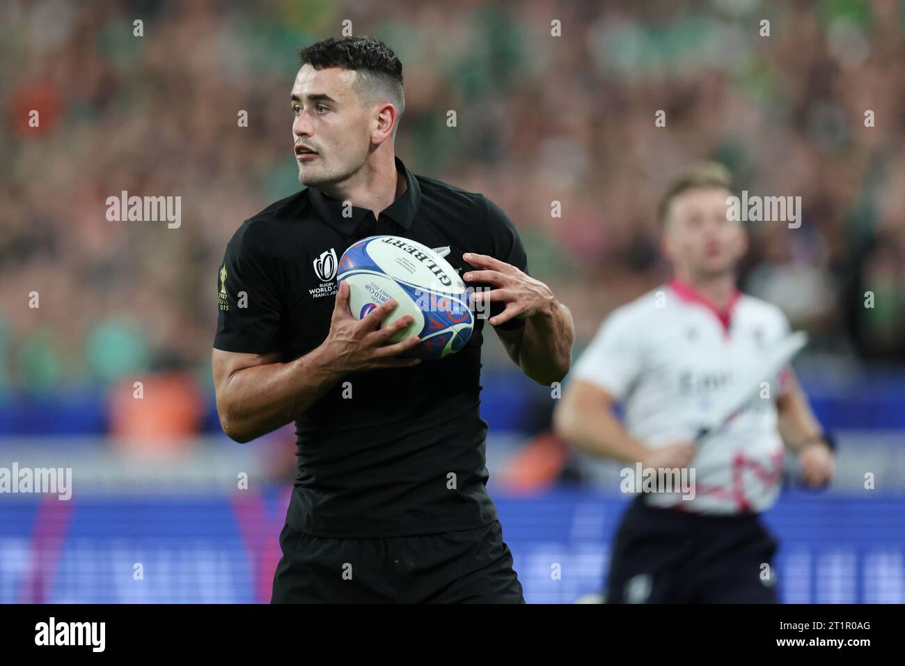 Paris, France. 15th Oct, 2023. WILL JORDAN of Team New Zealand (14) in ...