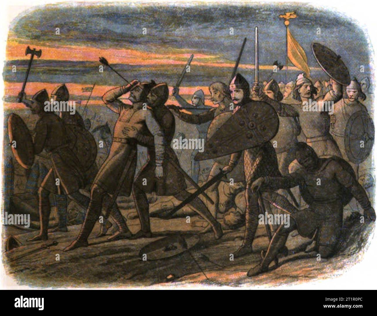 The death of Harold Godwinson at the Battle of Hastings Stock Photo - Alamy