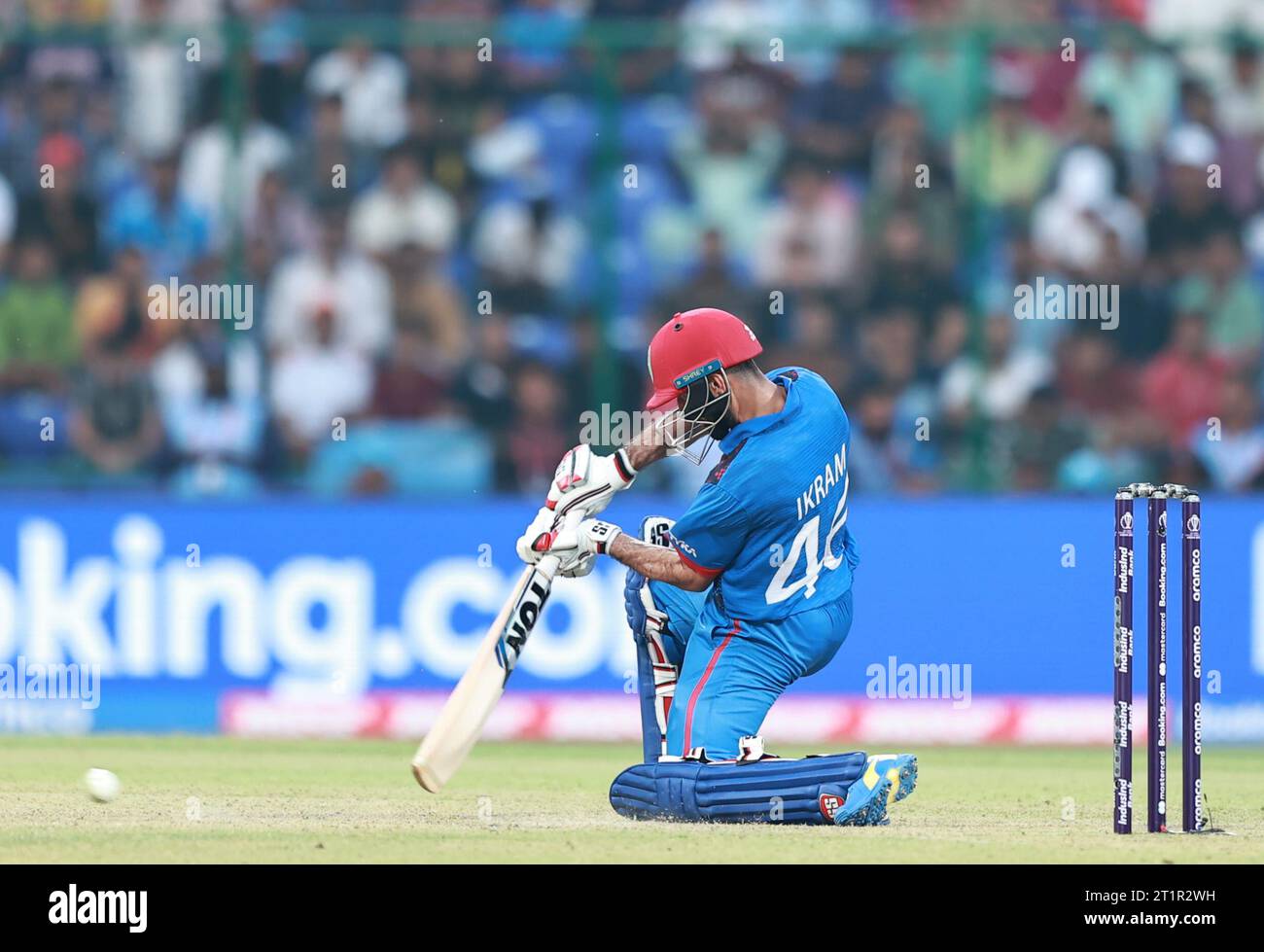 New Delhi, Delhi, India. 15th Oct, 2023. Ikram Alikhil of Afghanistan ...
