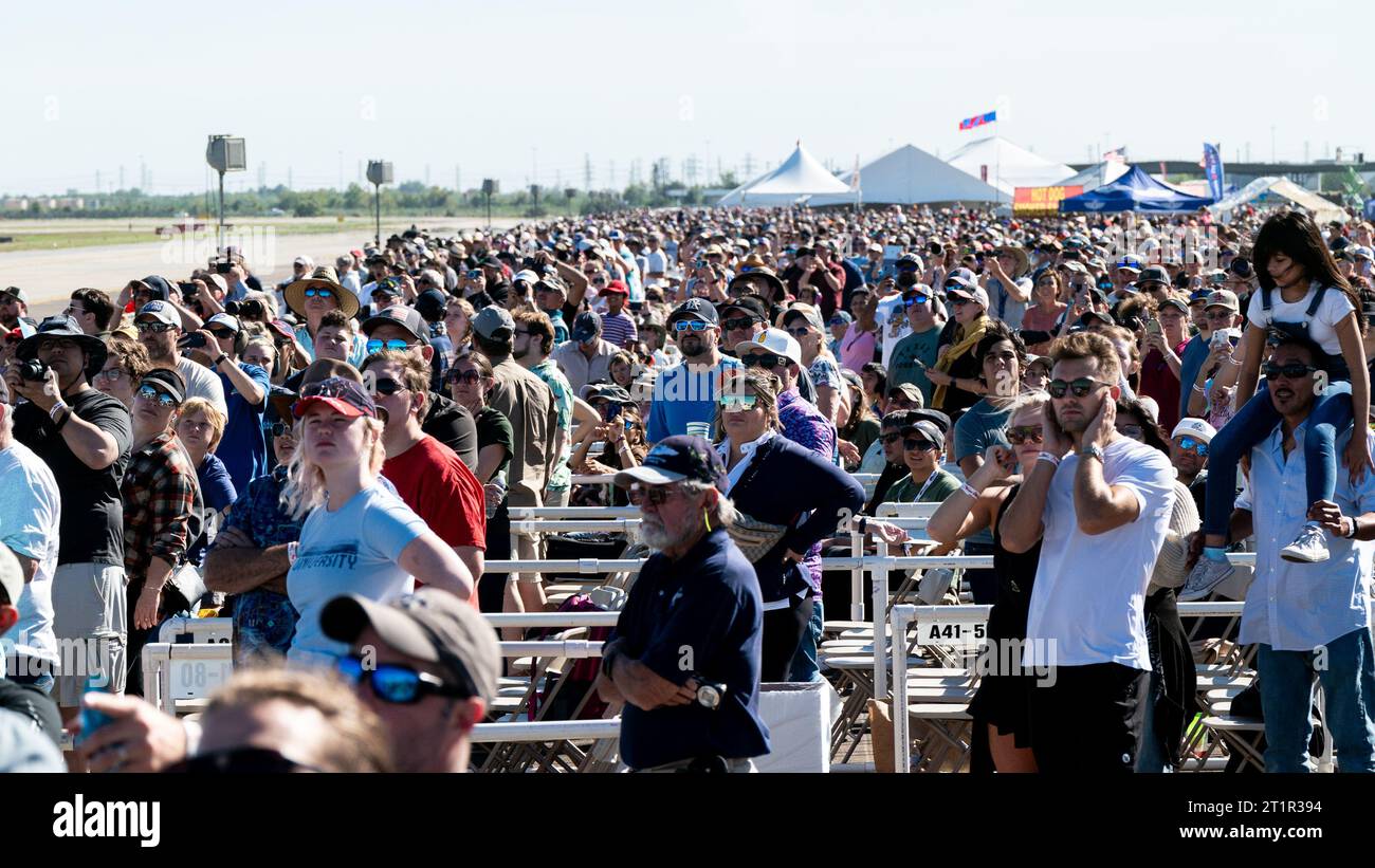 Houston, USA. 14th Oct, 2023. People watch the performance of the U.S ...