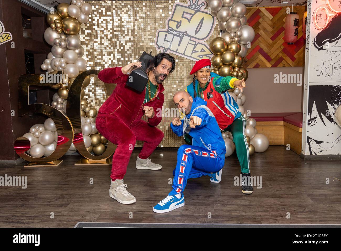 London, UK. 14th Oct, 2023. Christian Vit, DJ Munro and Kara Smith at ...