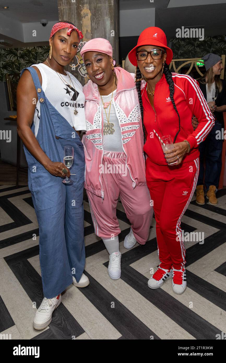 London, UK. 14th Oct, 2023. Denise Lewis, Chizzy Akudolu and Beverley ...