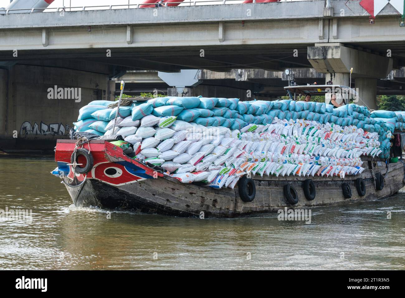 River Traffic on Saigon River, near Ho Chi Minh, Vietnam. Black Eyes in ...