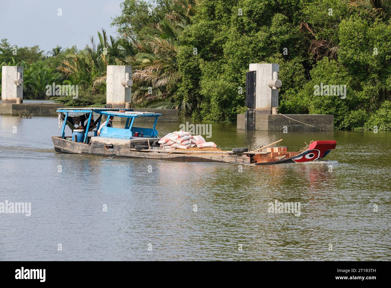 Small Boat Transport on Saigon River, near Ho Chi Minh, Vietnam Stock ...