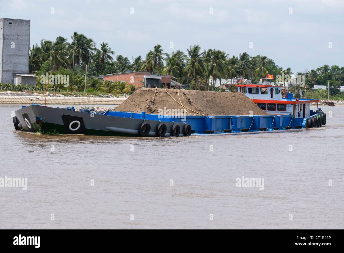 Barge Transporting Sand on the Saigon River, Vietnam Stock Photo - Alamy
