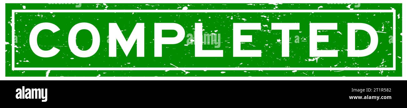 Grunge green completed word square rubber seal stamp on white background Stock Vector Image ...