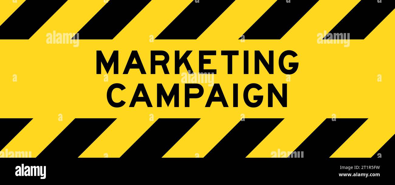 Yellow and black color with line striped label banner with word ...