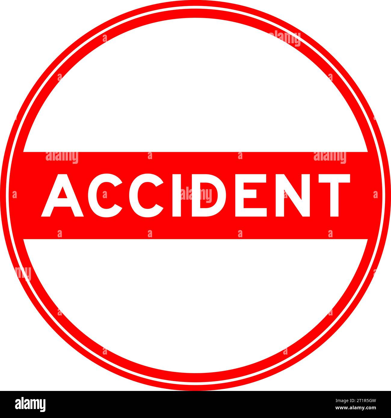Red color round seal sticker in word accident on white background Stock ...