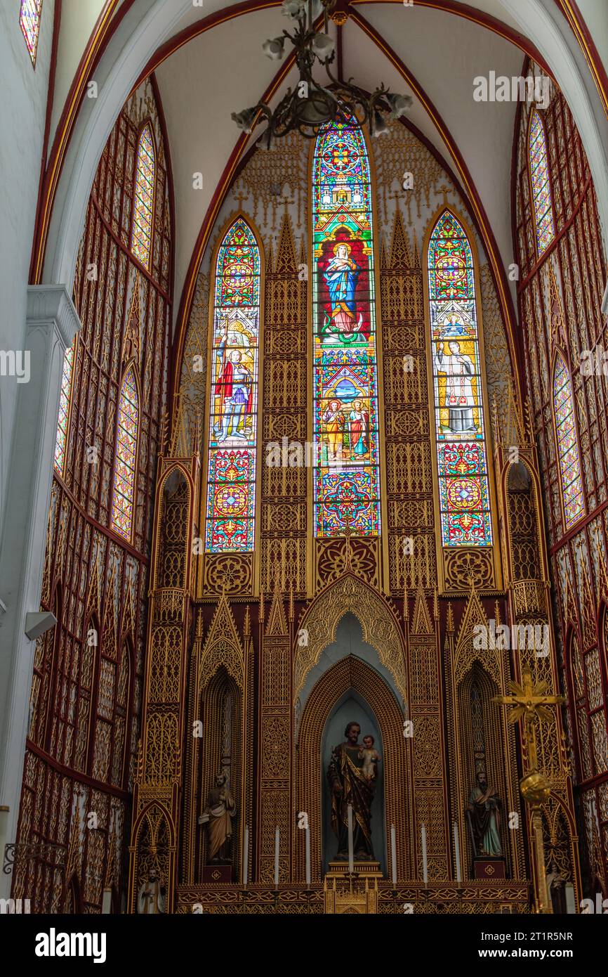 St. Joseph's Cathedral interior, Ols Quarter, Hanoi, Vietnam Stock ...