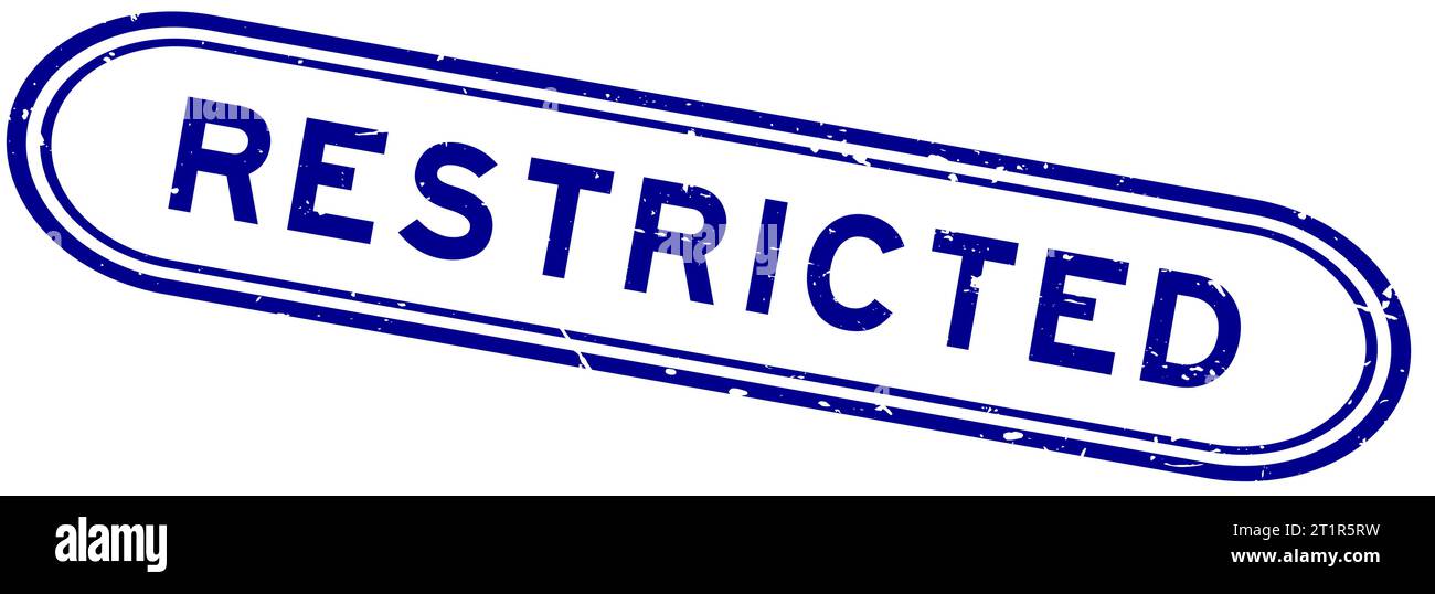 Grunge blue restricted word rubber seal stamp on white background Stock ...