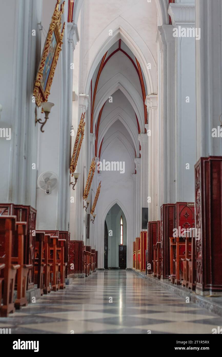 St. Joseph's Cathedral interior, Ols Quarter, Hanoi, Vietnam Stock ...