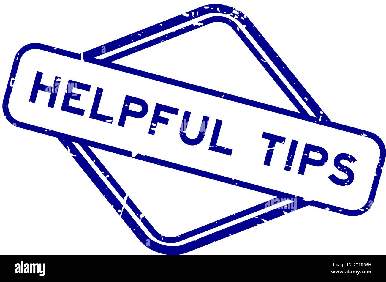 Grunge blue helpful tips word rubber seal stamp on white background ...