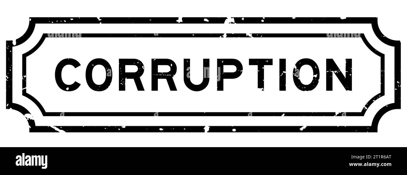 Grunge black corruption word rubber seal stamp on white background ...