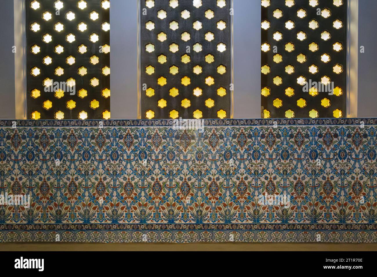Islamic Center Mosque, Washington, DC, USA. Windows of the Mosque, and ...
