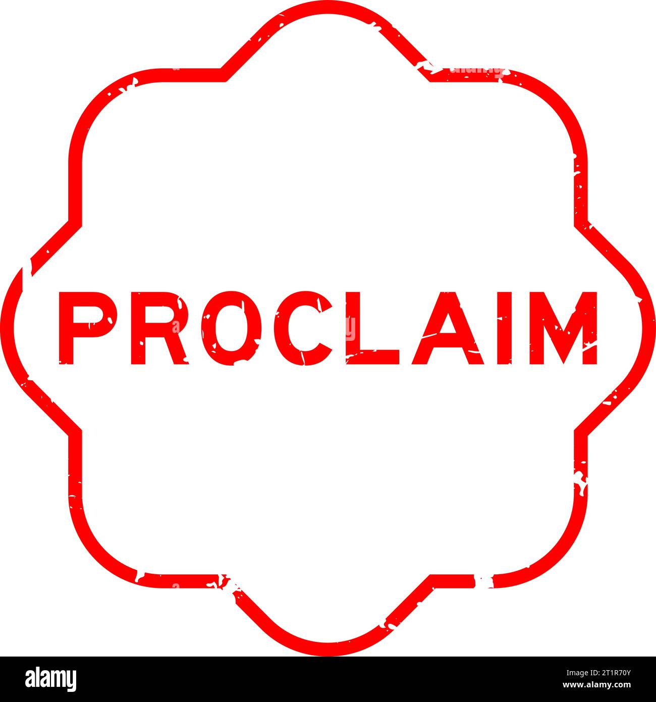 Grunge red proclaim word rubber seal stamp on white background Stock ...