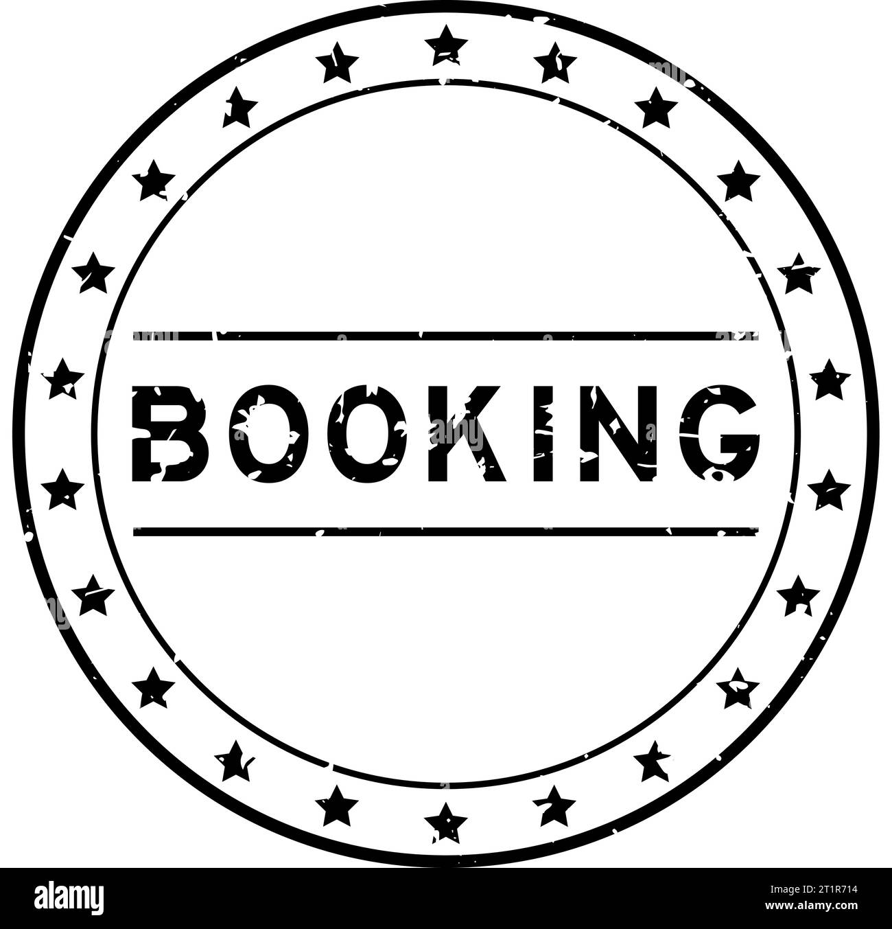 Grunge black booking word round rubber seal stamp on white background ...