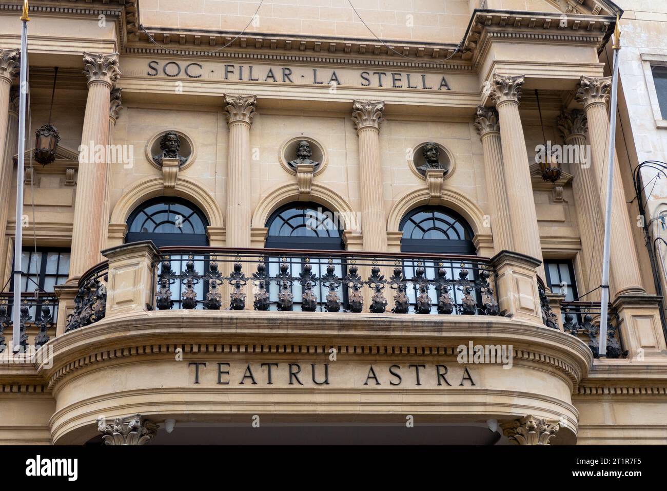 Gozo, Malta, May 3, 2023. Greek style facade of the Astra Theater Stock ...