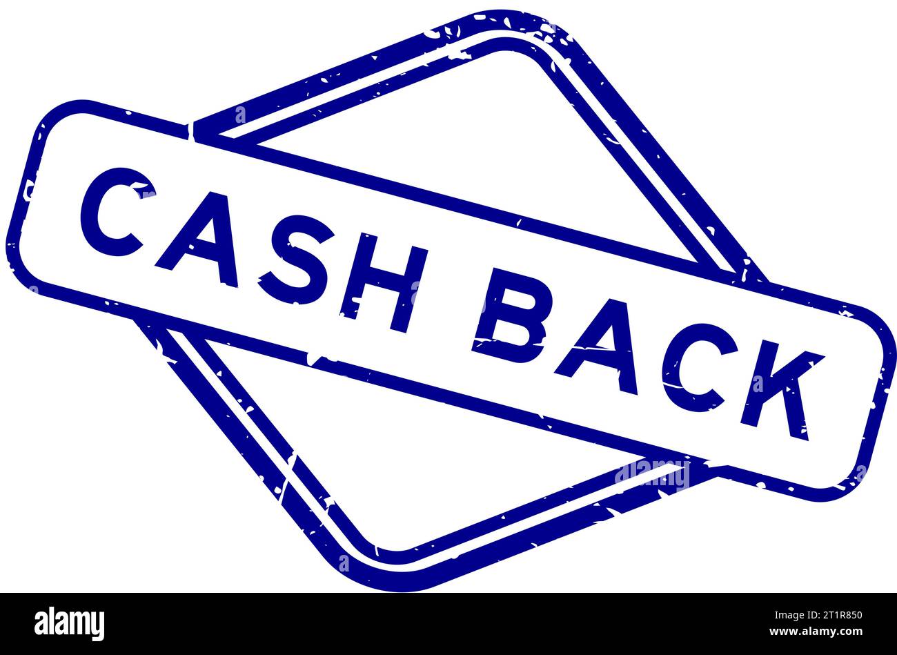 Grunge blue cash back word rubber seal stamp on white background Stock ...