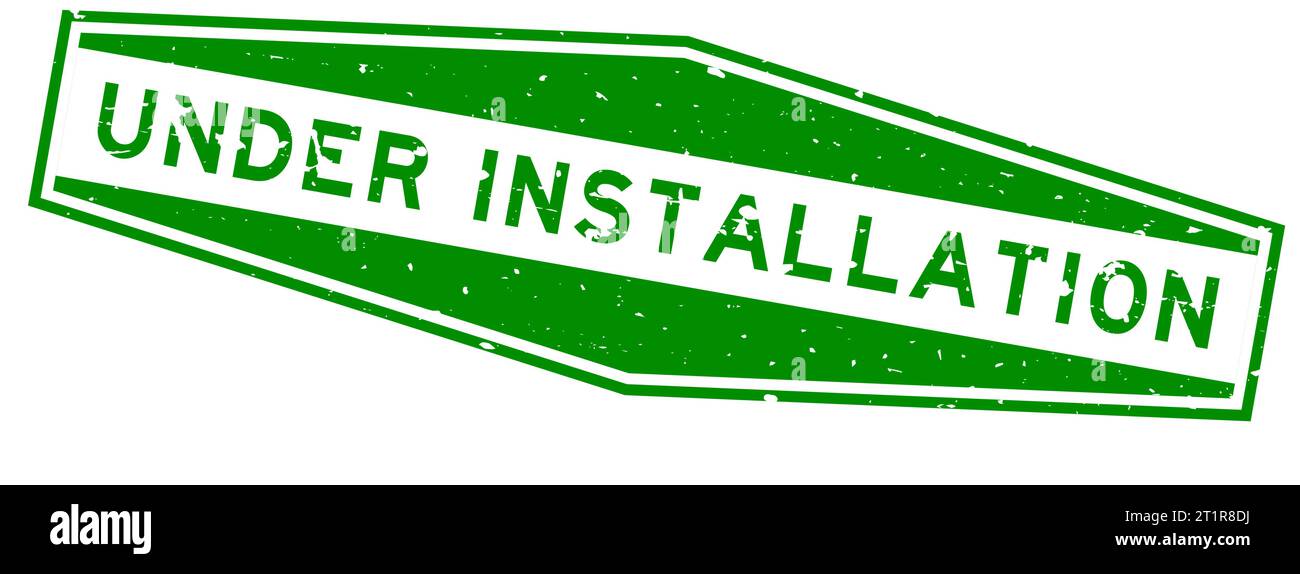 Grunge green under installation word hexagon rubber seal stamp on white background Stock Vector ...