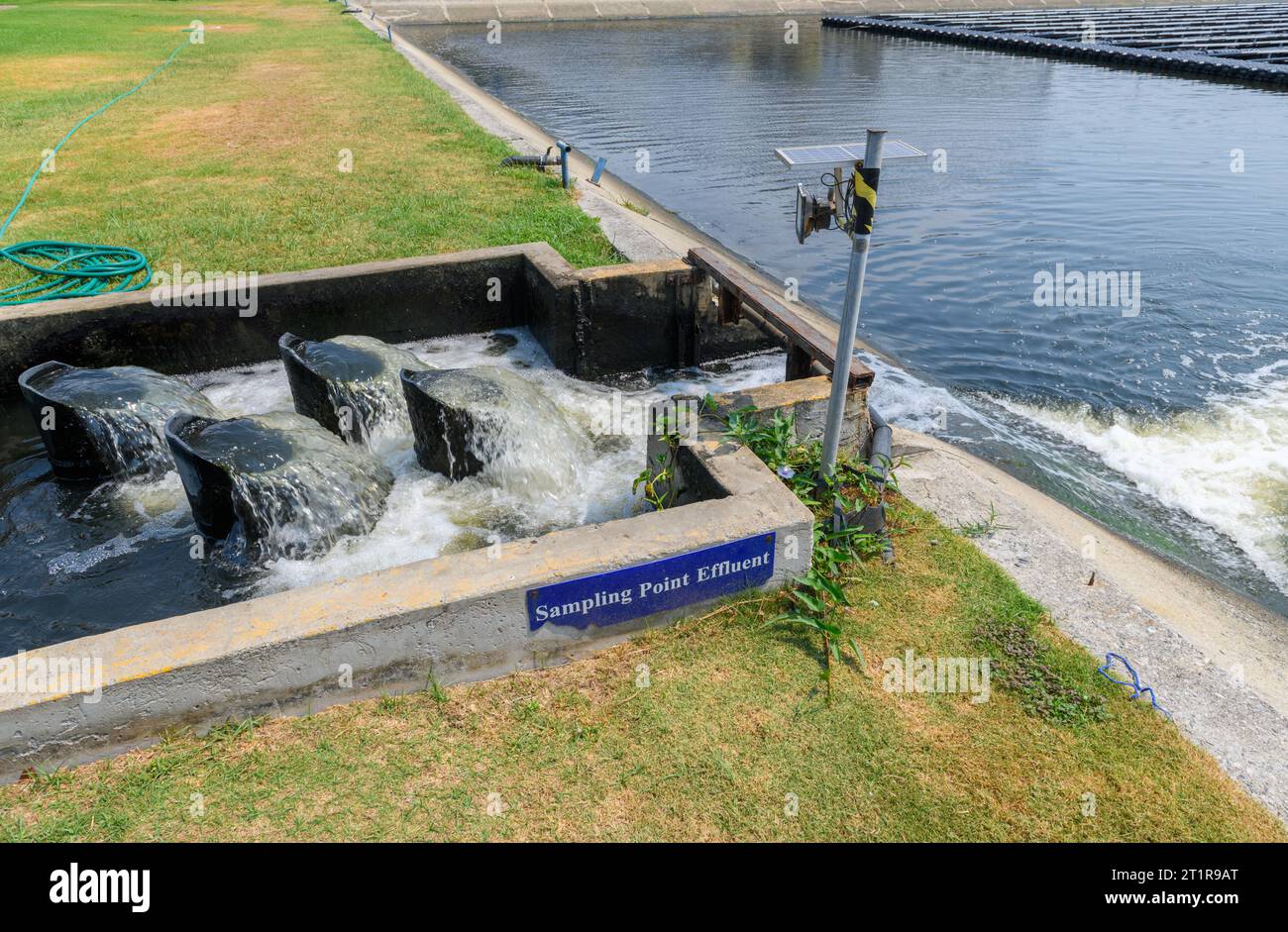 Sampling Point Effluent in plant, wastewater treatment system in ...