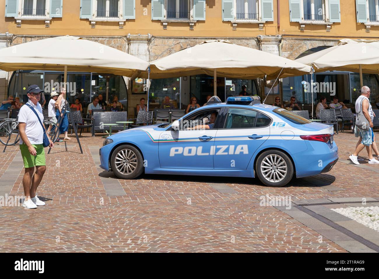 Police presence for public safety in the popular resort of Riva del ...